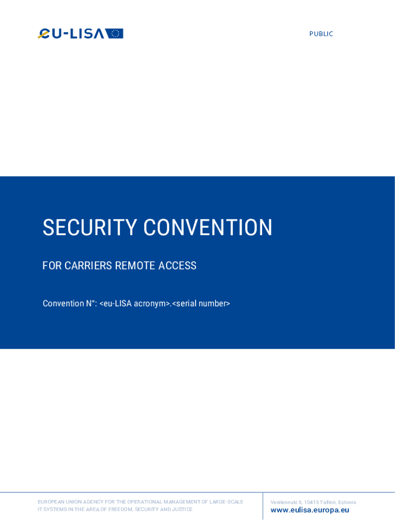 Fillable Online Security Convention for Remote Access. EES / ETIAS Web Services Fax Email Print ...