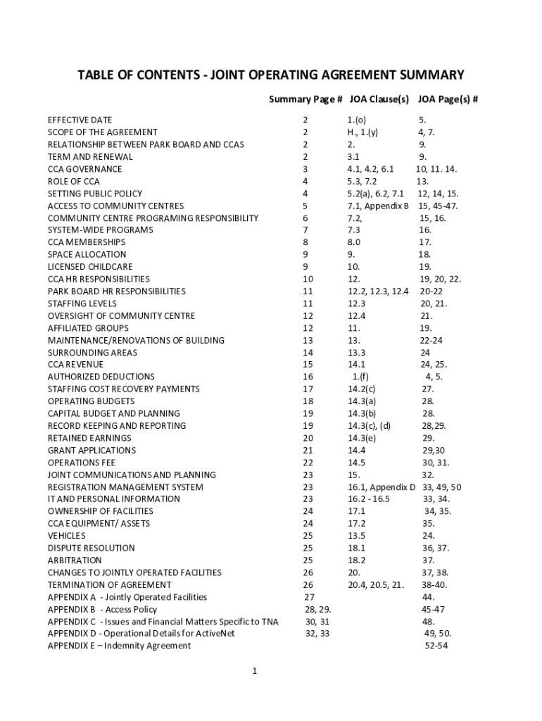 Fillable Online www.lawinsider.comjoint-operating-agreement-joaJOINT ...