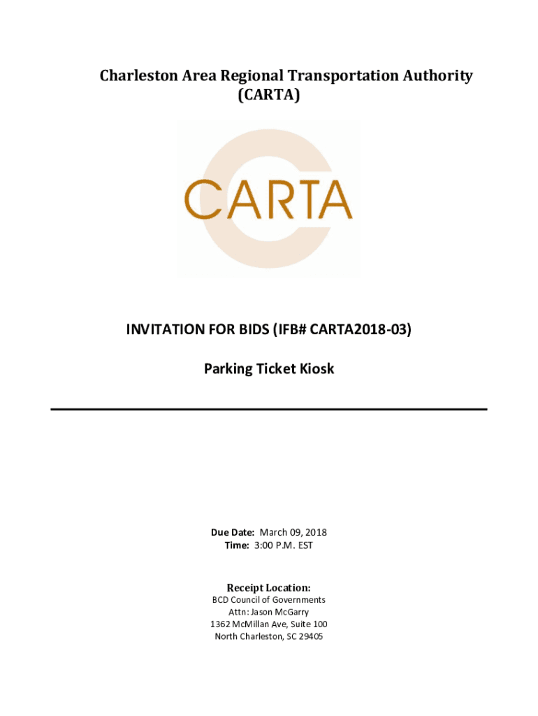 Fillable Online INVITATION FOR BIDS (IFB# 2018-02) Roof and Building Repairs - CARTA Fax Email ...