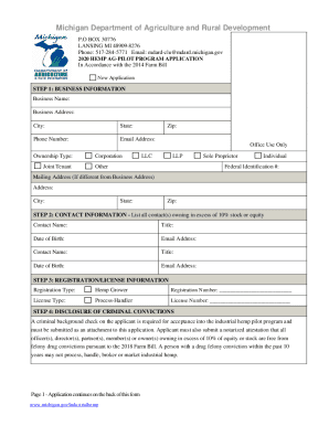 Fillable Online MDARD Industrial Hemp Processor-Handler License ...