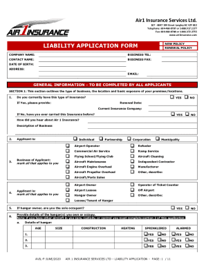 Fillable Online liability application form Fax Email Print - pdfFiller