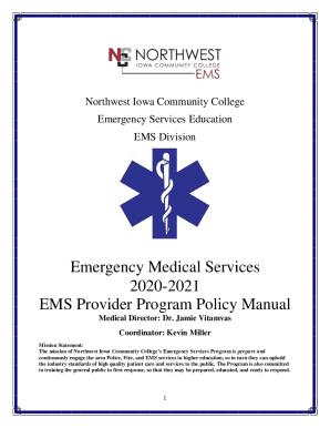 Fillable Online Emergency Medical Services 2020-2021 EMS Provider ...
