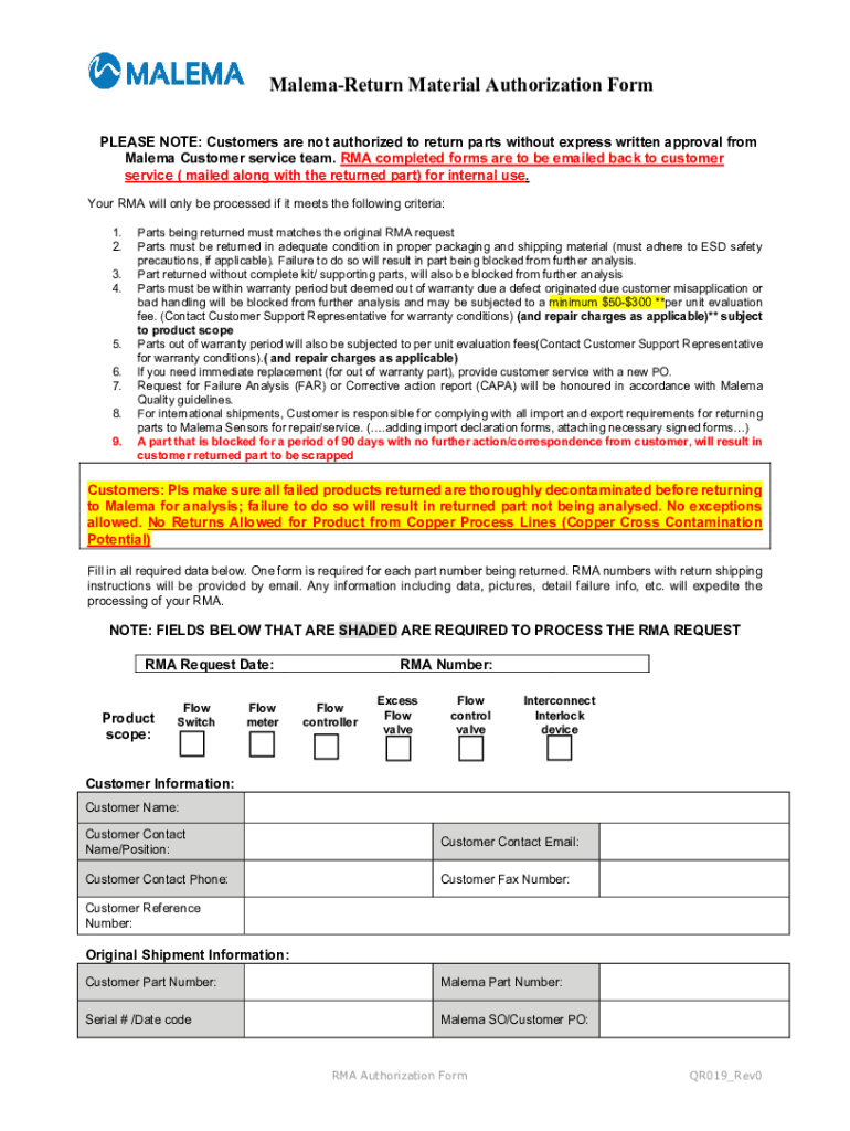 Fillable Online FREE 10+Sample Return Authorization Forms in MS ...
