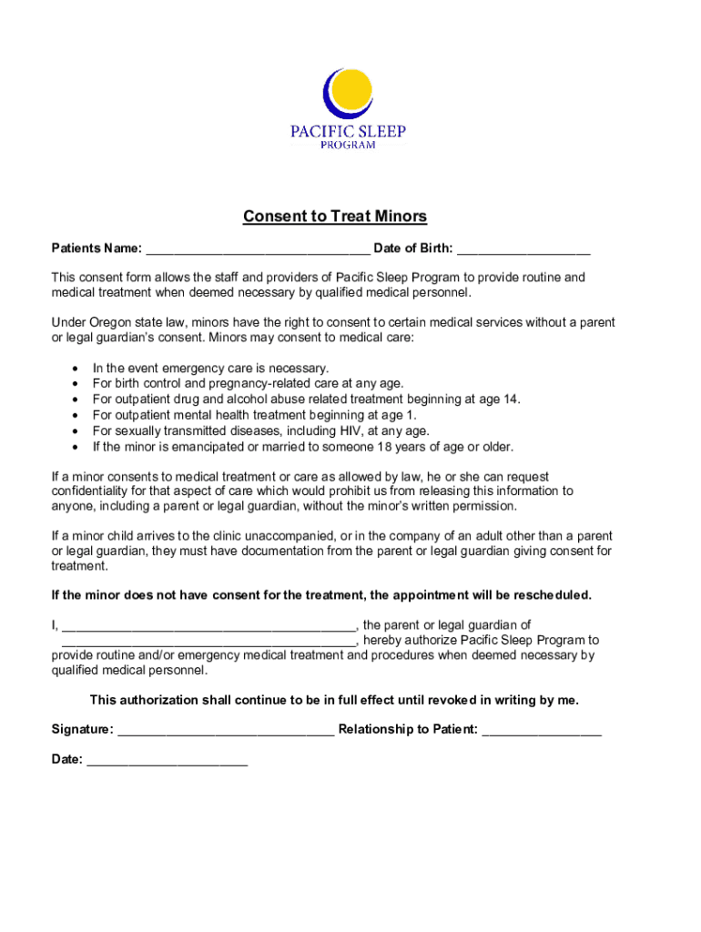 Fillable Online fill.ioConsent-to-Treat-MinorsFill - Free fillable Consent to Treat Minors PDF ...