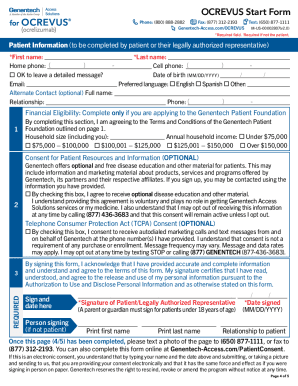 Fillable Online OCREVUS Start Form. Download the OCREVUS start form to ...