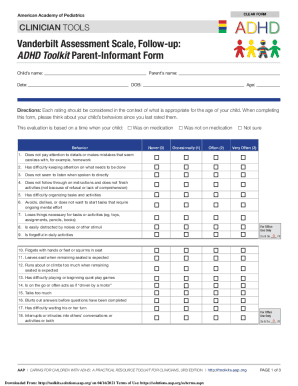 Fillable Online www.caringpediatrics.orgstorageappVanderbilt Assessment ...