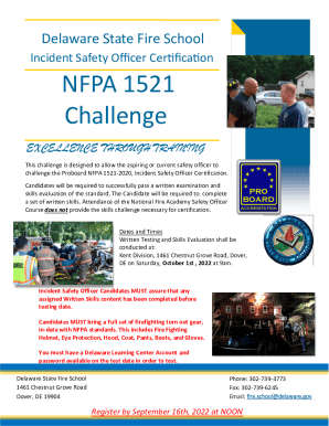Fillable Online statefireschool delaware DSFS Incident Safety Officer ...