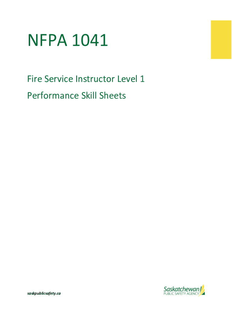 Fillable Online FIRE SERVICES INSTRUCTOR -I (NFPA 1041) - Emergency One ...