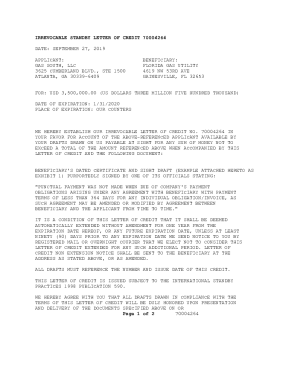 Fillable Online IRREVOCABLE STANDBY LETTER OF CREDIT 70004264 Fax Email Print - pdfFiller