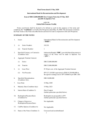 Fillable Online FORM OF FINAL TERMS - Pubdocs.worldbank.org. Fax Email ...