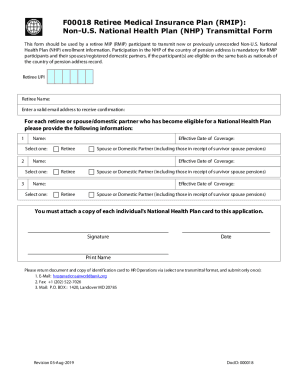 Fillable Online F00018-Retiree-MIP-National-Health-Transmittal-NHP-Form ...