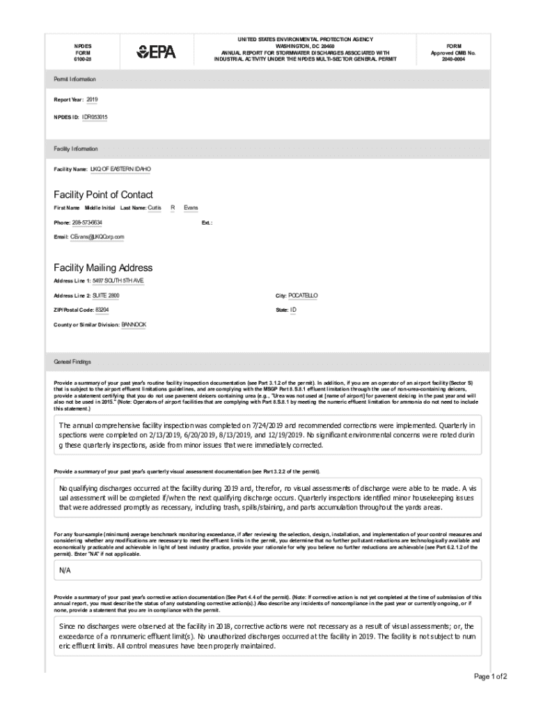Fillable Online www.epa.gov npdes-permits stormwater ...