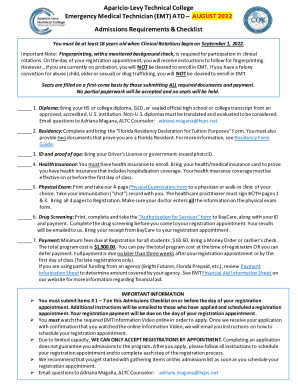 Fillable Online Emergency Medical Technician (EMT)Emergency Medical Technician ...