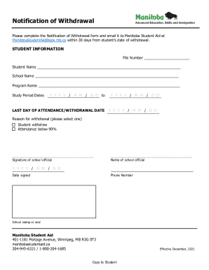 Fillable Online fill.ioNotification-of-WithdrawalFill - Free fillable ...