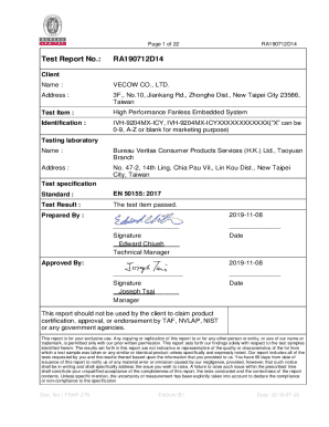 Fillable Online TEST REPORT Fax Email Print - pdfFiller