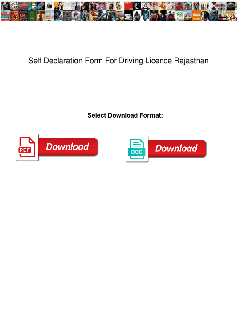 Fillable Online Self Declaration Form For Driving Licence Rajasthan. Self Declaration Form For ...