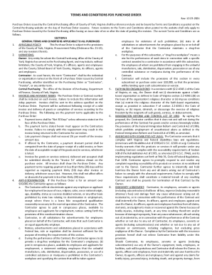 Fillable Online Standard Purchase Order Terms and ...