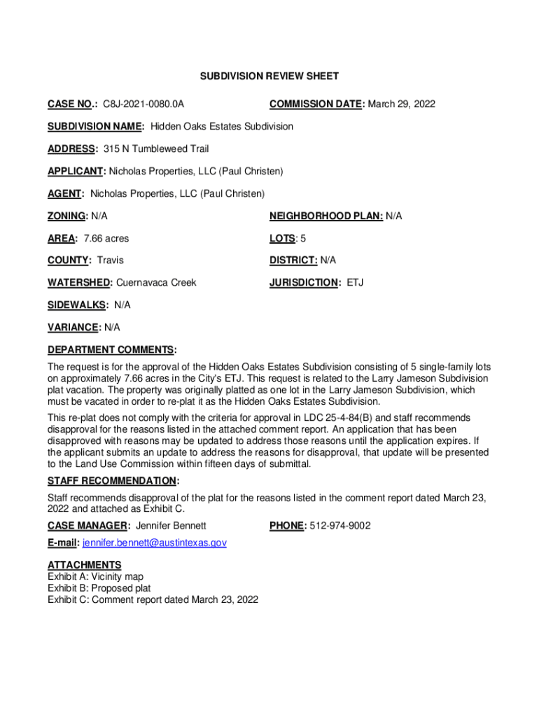 Fillable Online www.pdffiller.com613541484--SUBDIVISION-REVIEWFillable Online SUBDIVISION REVIEW ...