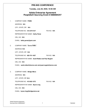Fillable Online PRE-BID CONFERENCE - BidNet Fax Email Print - pdfFiller