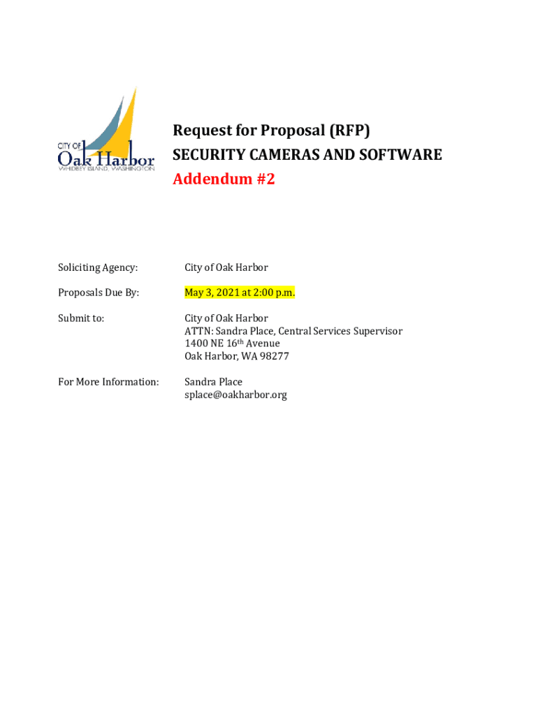 Fillable Online Request for Proposal (RFP) SECURITY CAMERAS AND ...