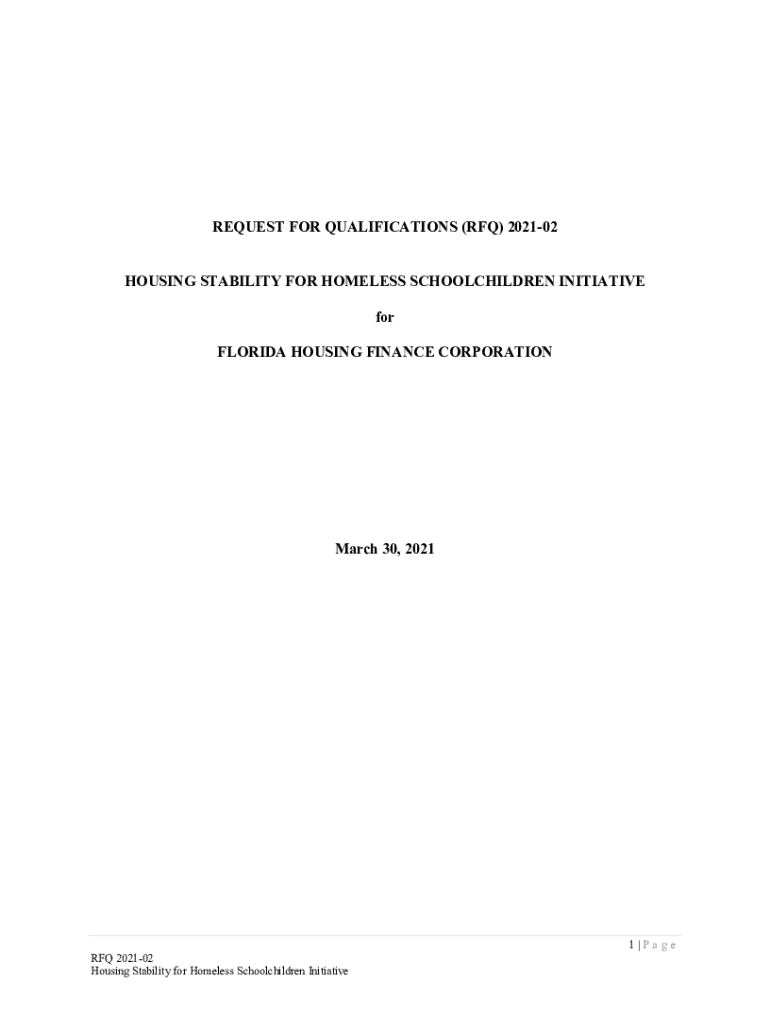 Fillable Online REQUEST FOR QUALIFICATIONS (RFQ) 2021-02 Fax Email ...