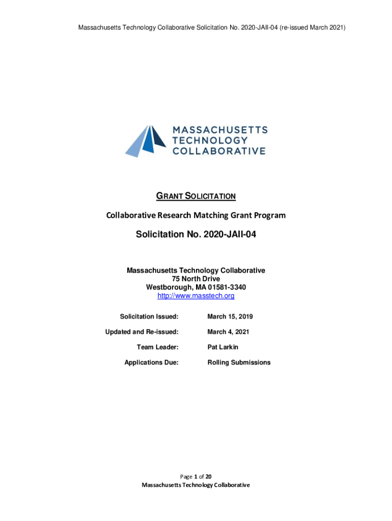 Fillable Online Collaborative Research Matching Grant Program ...