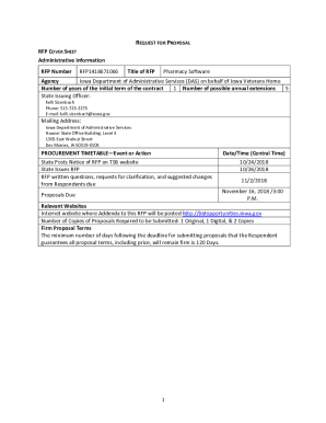 Fillable Online RFP COVER SHEET Fax Email Print - pdfFiller