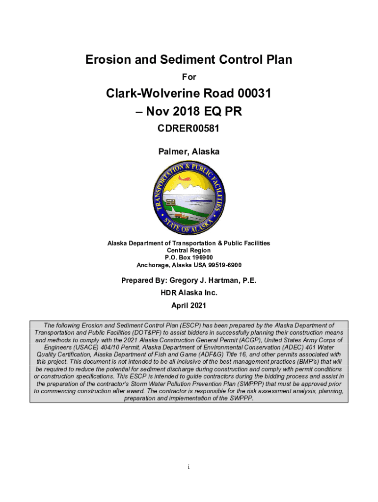Fillable Online Erosion and Sediment Control Plan Fax Email Print ...