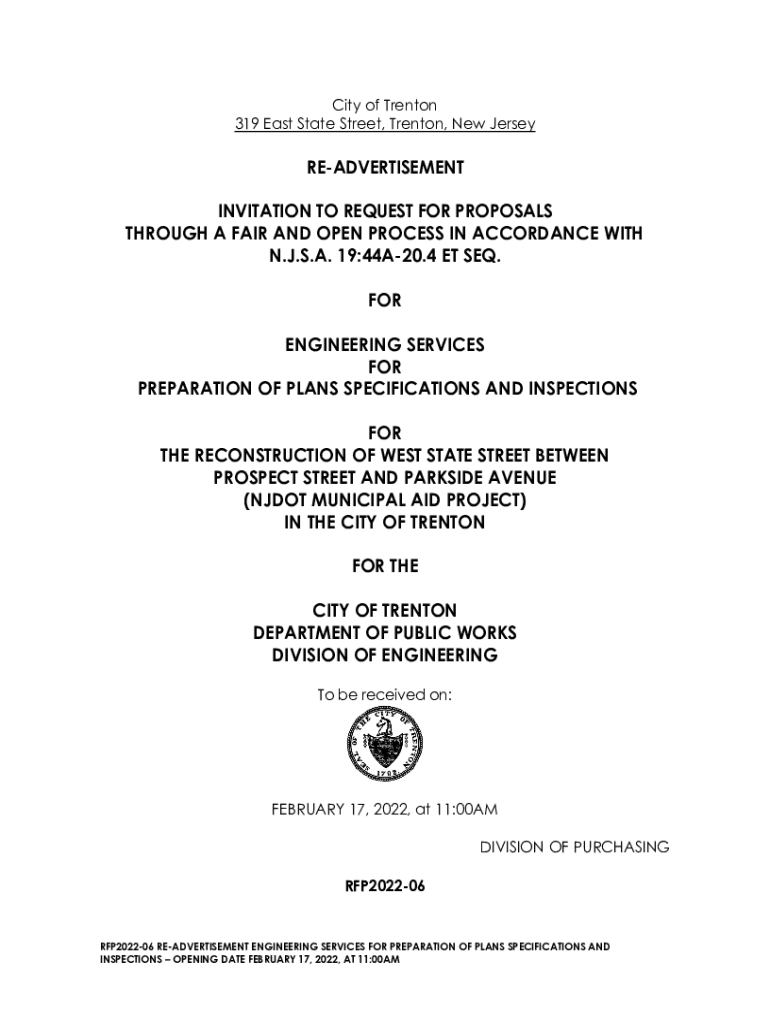 Fillable Online RE-ADVERTISEMENT INVITATION TO REQUEST FOR PROPOSALS ...