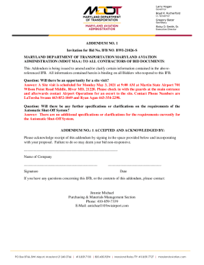 Fillable Online MDOT MAA Letterhead Template - BidNet Fax Email Print - pdfFiller