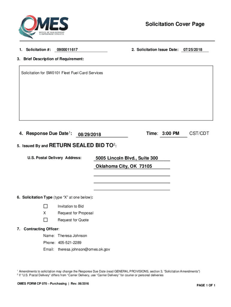 Fillable Online Solicitation for SW0101 Fleet Fuel Card Services Fax ...
