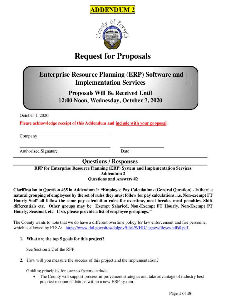 Fillable Online ERP RFPRequest for Proposal Template & Guide ...