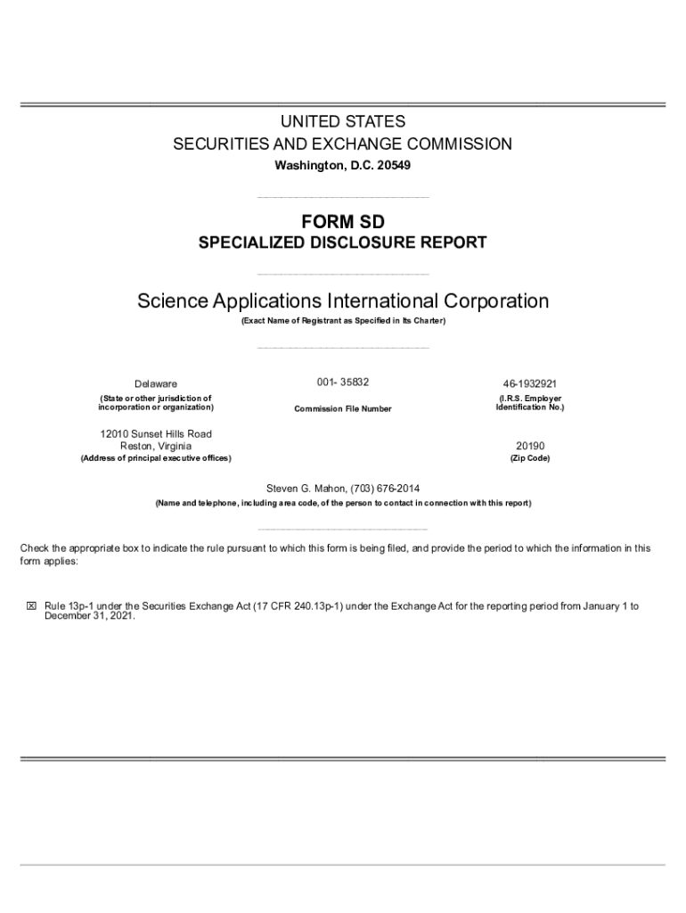 Fillable Online Science Applications International Corporation ...