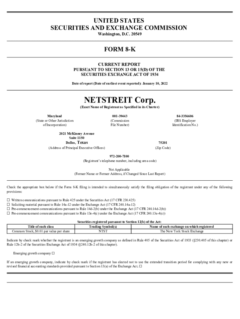 Fillable Online NETSTREIT Corp. - cloudfront.net Fax Email Print ...