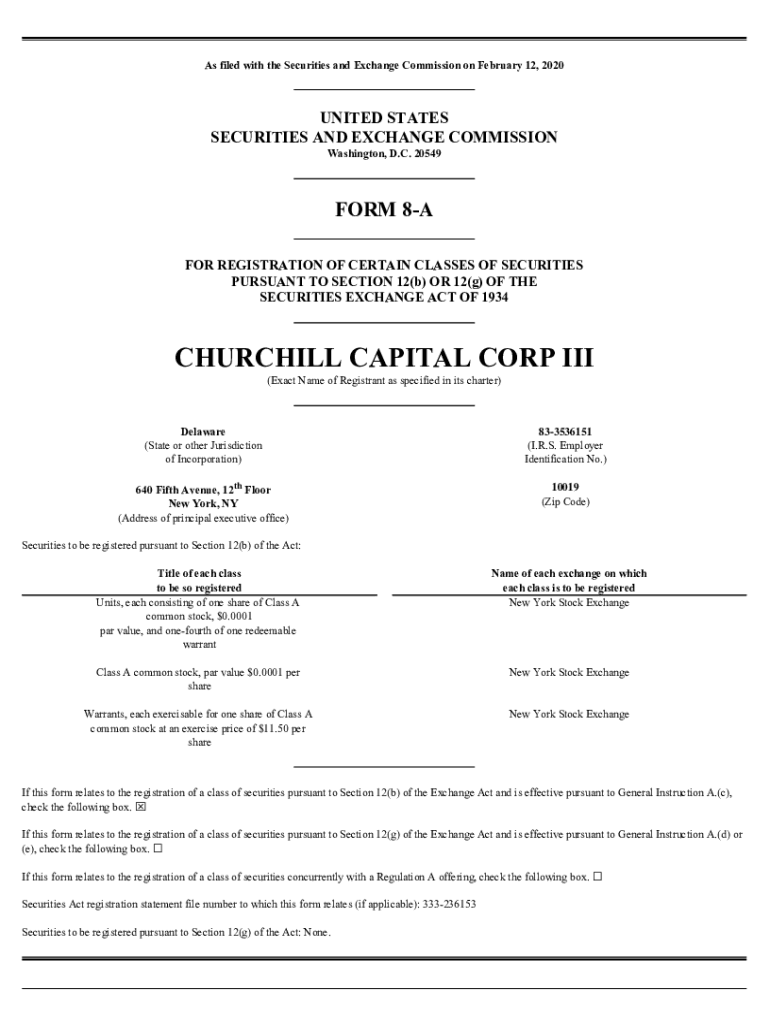 Fillable Online CHURCHILL CAPITAL CORP III - cloudfront.net Fax Email ...