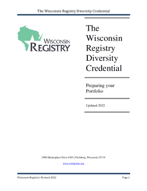 Fillable Online The Wisconsin Registry Diversity Credential. Preparing ...