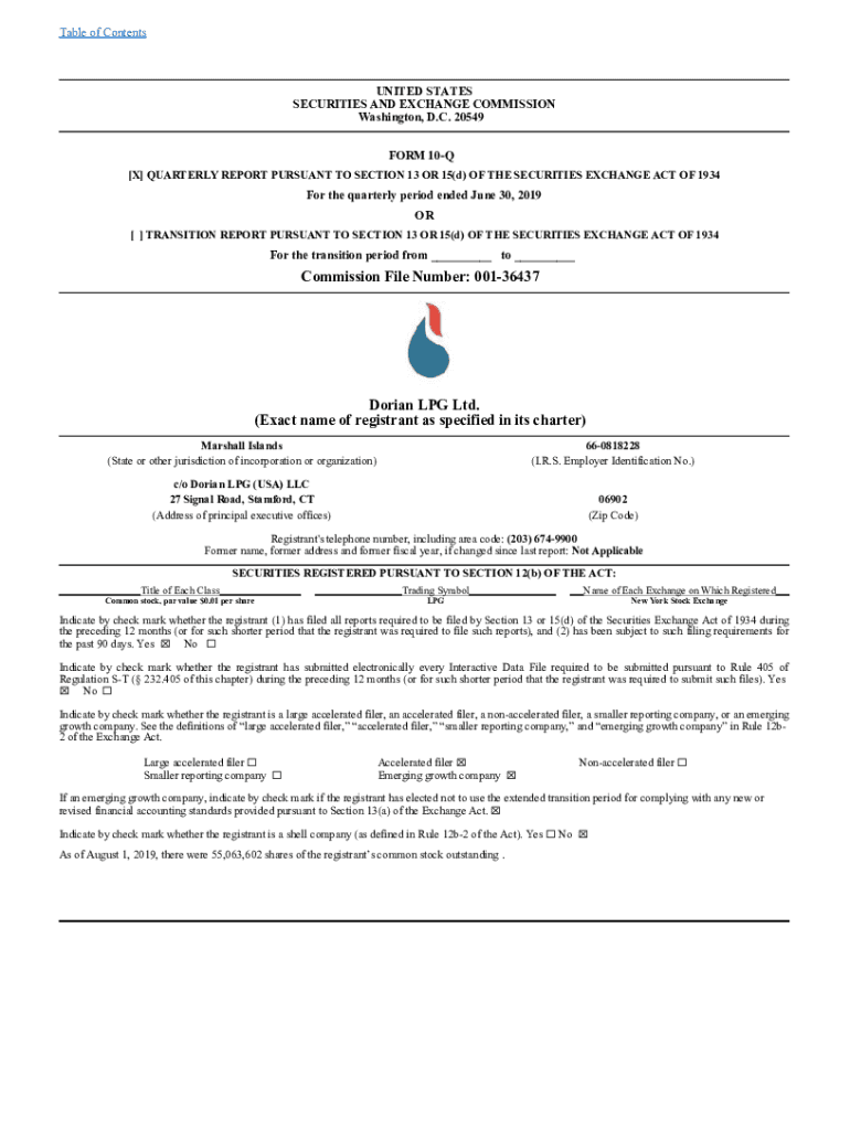 Fillable Online 001-36437 Dorian LPG Ltd. (Exact name of registrant as ...