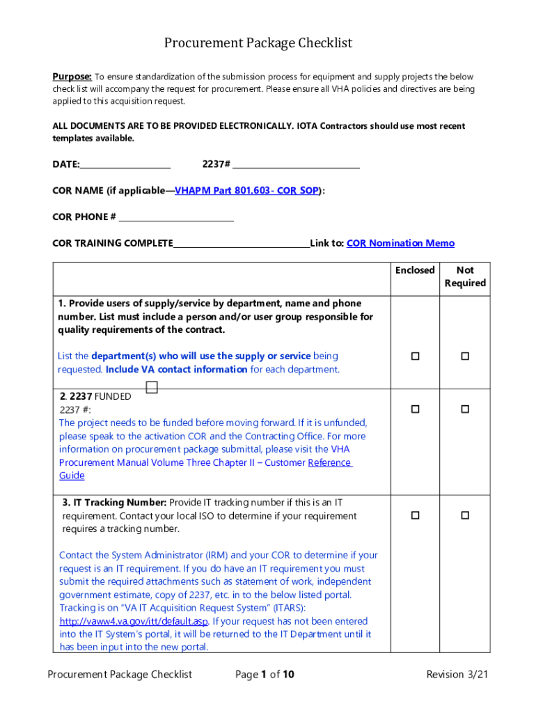 Fillable Online Fillable Online PROCUREMENT STANDARD OPERATING ...