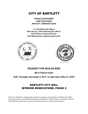 Fillable Online bartlett city hall interior renovations, phase 2 Fax ...