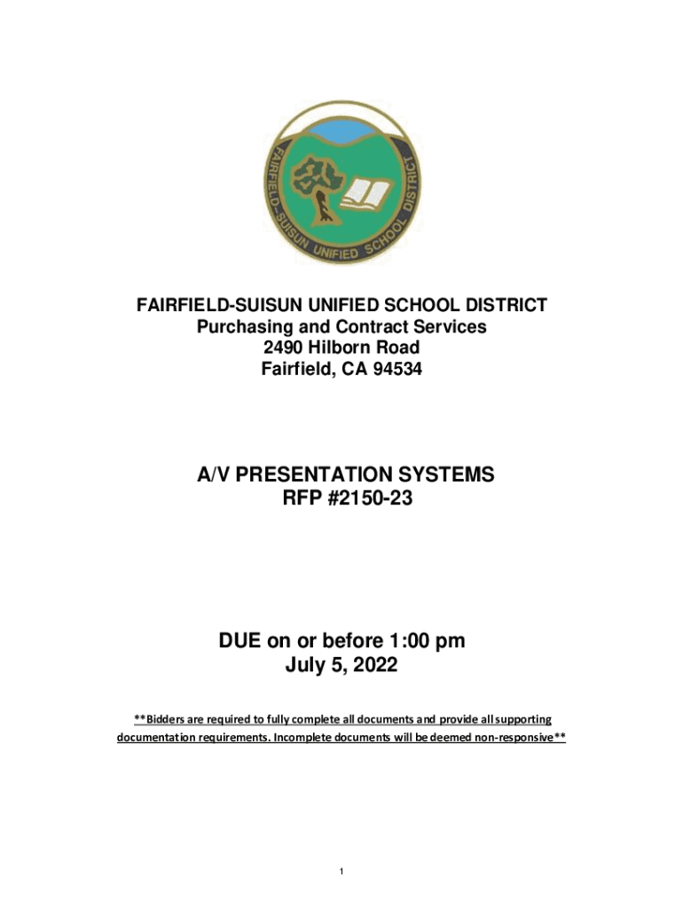 Fillable Online Fairfield-Suisun Unified School District / Homepage ...