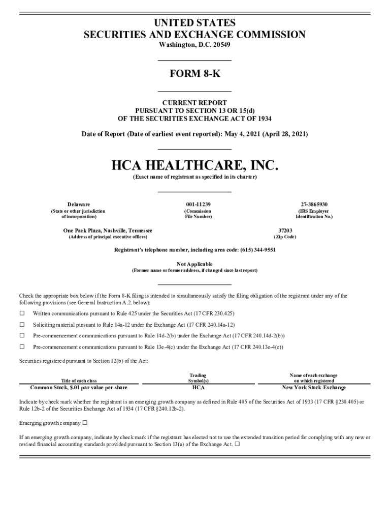 Fillable Online HCA HEALTHCARE, INC. - cloudfront.net Fax Email Print - pdfFiller