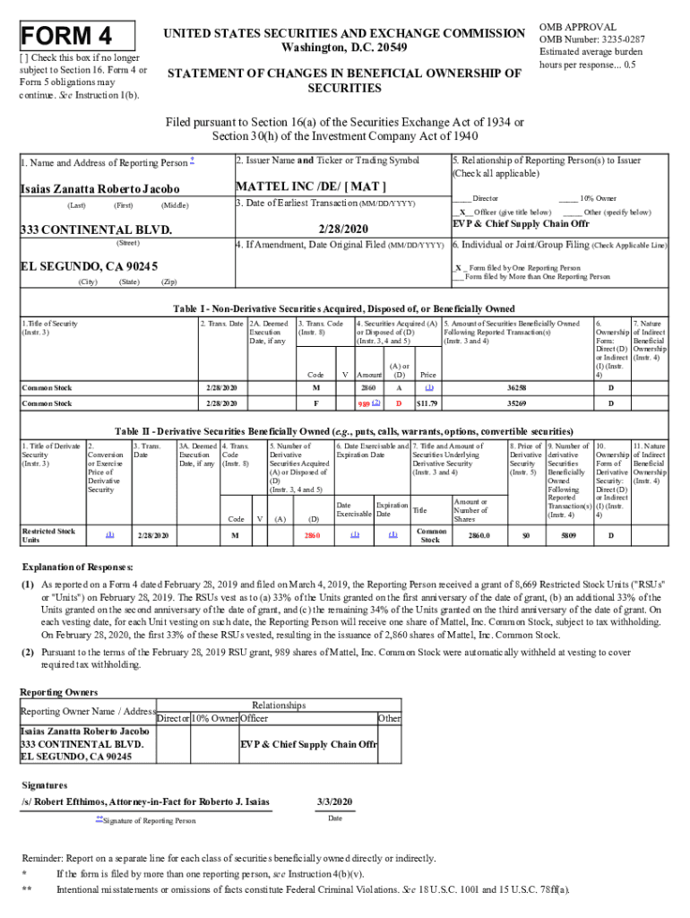 Fillable Online (1) As reported on a Form 4 dated February 28, 2019 and ...