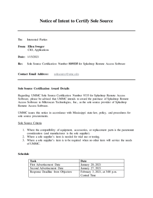 Fillable Online Sole Source Certification Number SS9335 for Splashtop ...