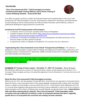 Fillable Online Save the Date Since Time Immemorial (STI): Tribal ...