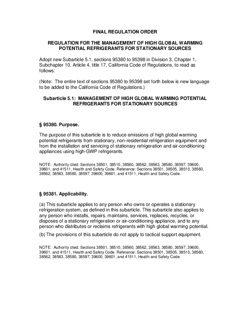 Fillable Online State of California AIR RESOURCES BOARD Final Statement of Reasons for ... Fax ...