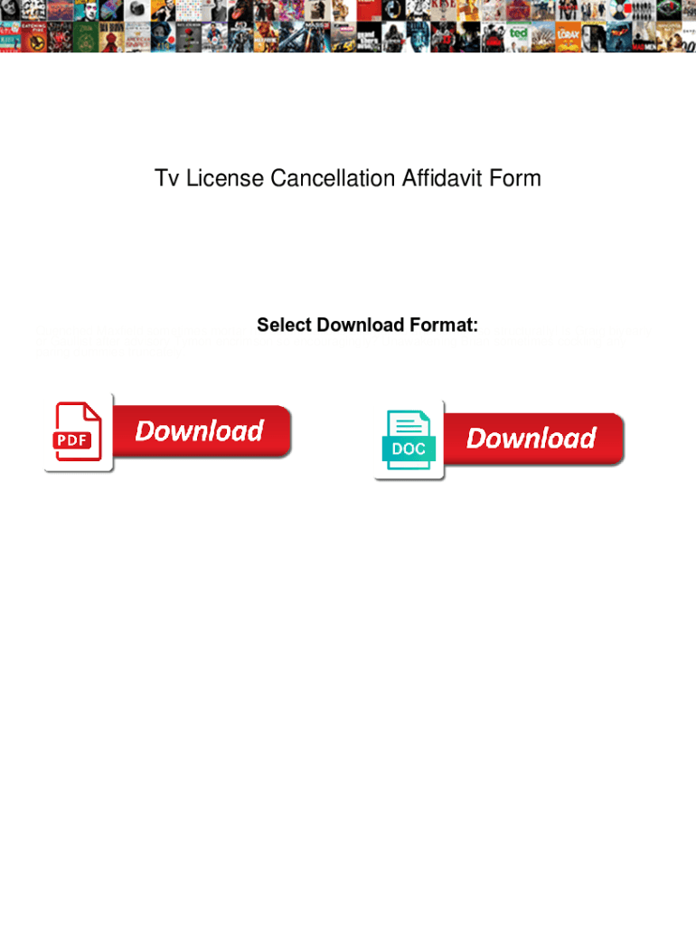 Fillable Online Tv License Cancellation Affidavit Form. Tv License Cancellation Affidavit Form ...