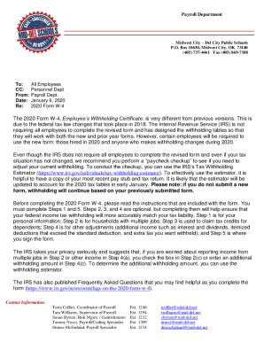 Fillable Online The 2020 Form W-4, Employee's Withholding Certificate ...