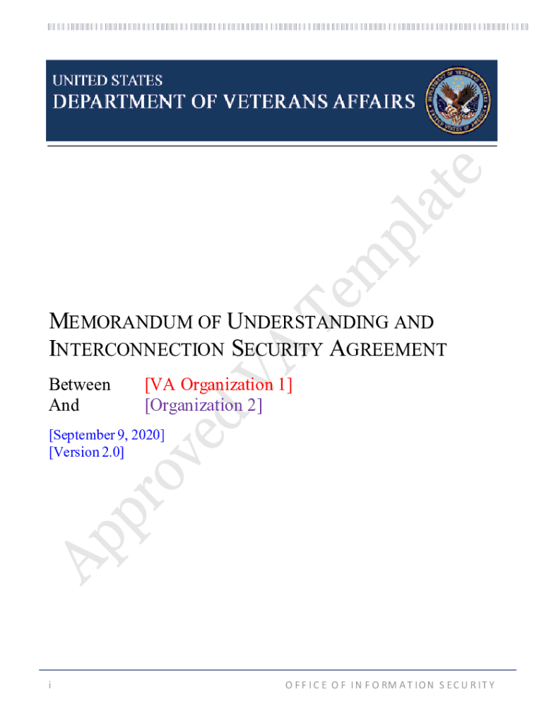 Fillable Online VA MOU ISA 2020.09.09 - TEMPLATE (Department of ...