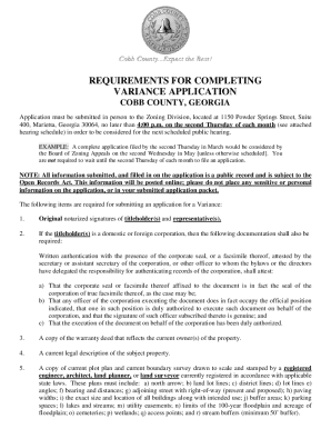 Fillable Online zen.cobbcountyga.govimagesdocuments2018 Variance ...