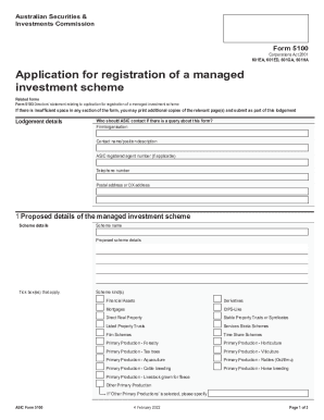 Fillable Online Application for registration of a managed investment ...